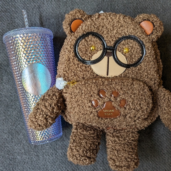 cream bear | Bags | Brown Bear Plush Mini Backpack Bnwt | Poshmark